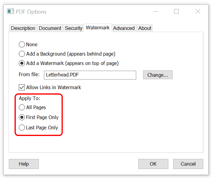 Applying A PDF Watermark